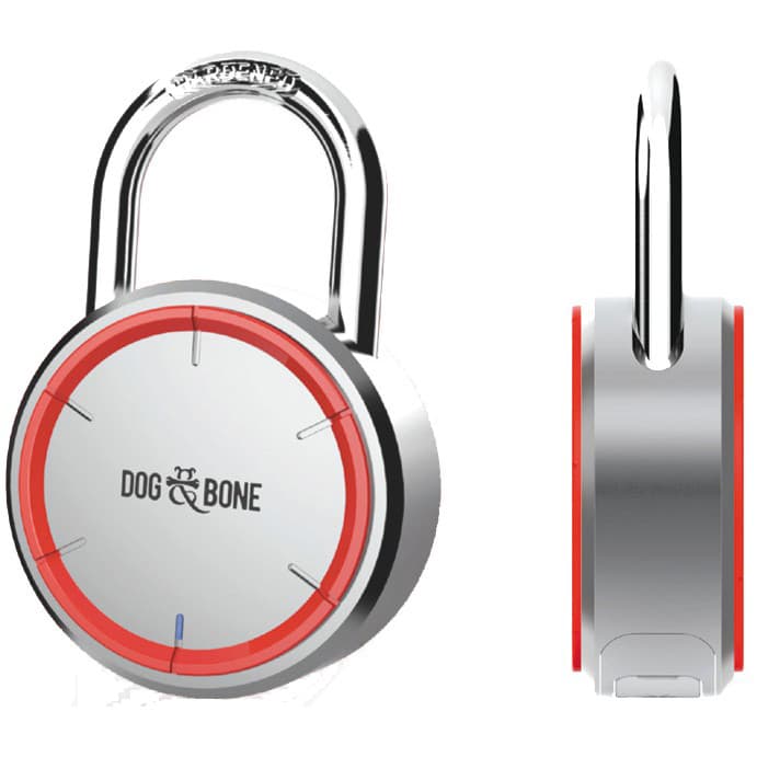 Dog & Bone D&B LockSmart- nøkkelfri hengelås (sølv/rød) - Elkjøp | Elkjøp