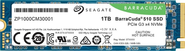 Seagate Barracuda 510 NVMe PCIe M.2 SSD muisti 1 TB - Gigantti