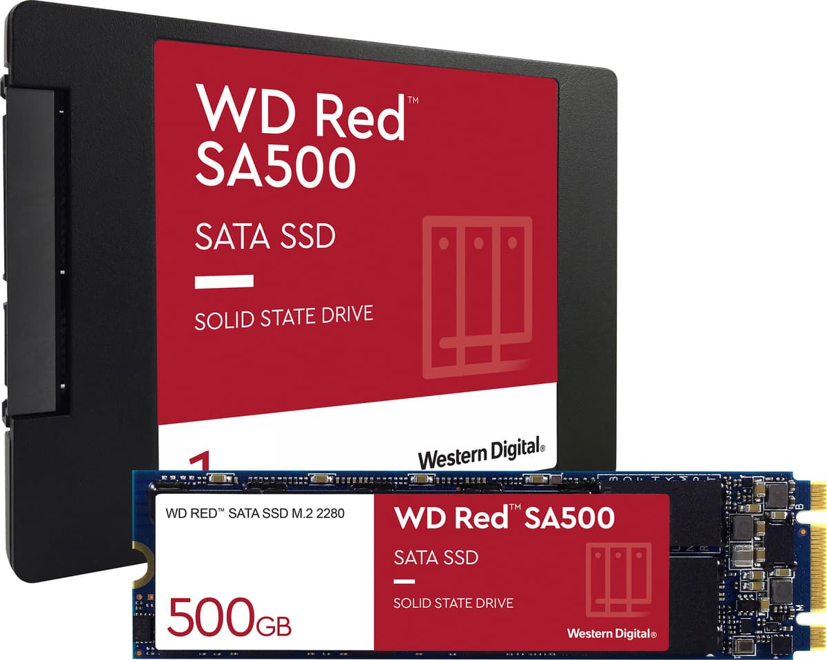 WD Red 2,5" 1 TB SATA SSD og WD Red SA500 500 GB M.2 SATA SSD - Elkjøp