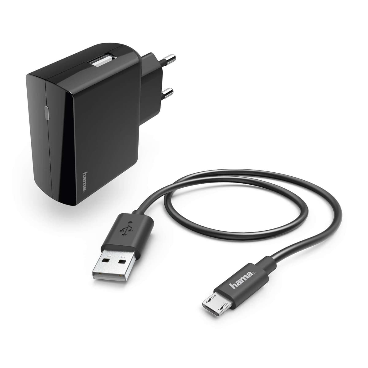 HAMA Laddare 220V Micro-USB 2.4A lös kabel 1m Svart - Elgiganten ...