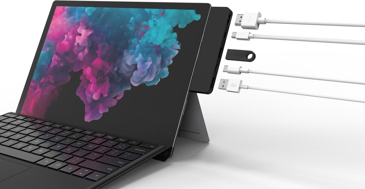Hyperdrive 5-i-2 hub til Surface Pro 4/5/6 (sort) - Elkjøp