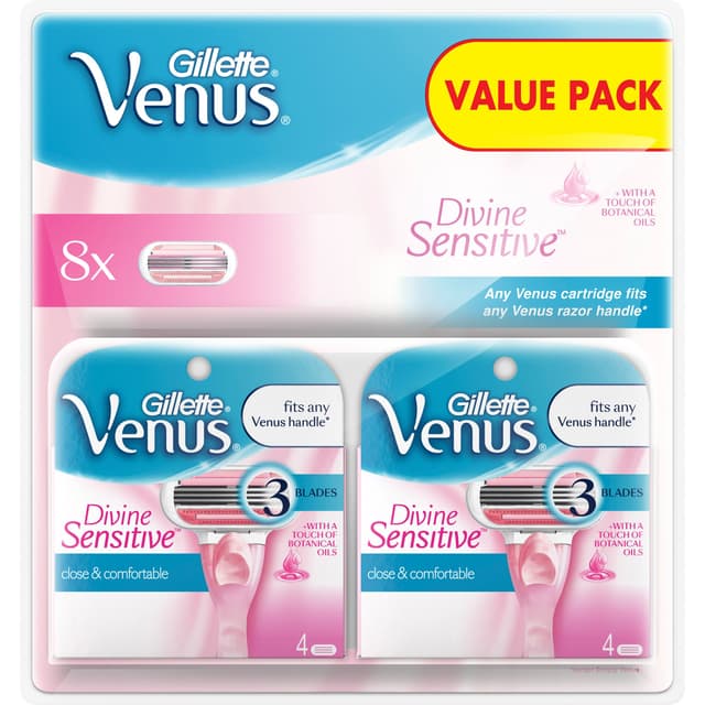 Gillette Venus Divine Sensitive barberblade værdipakke | Elgiganten