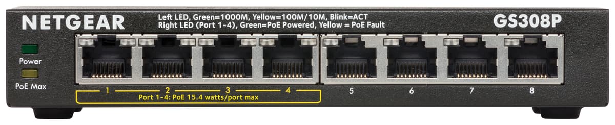 Netgear GS308P 8-ports PoE-switch - Elkjøp | Elkjøp