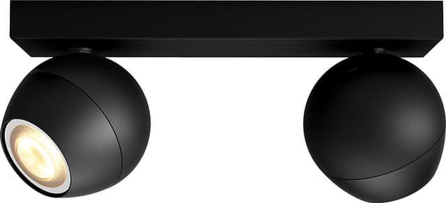 Philips Hue White Ambiance Buckram bar spotlight (svart/2x 5.5 W GU10 ...