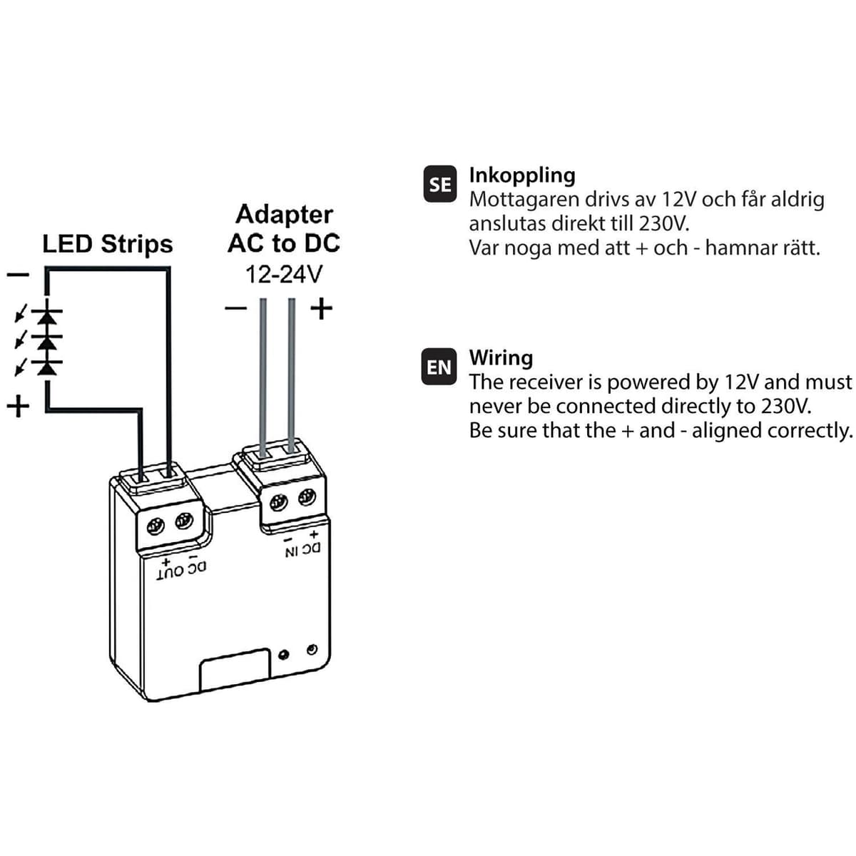 Wireless Mottager Dimmer for LED 12-24V LDR-075 - Elkjøp