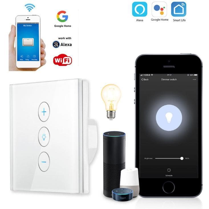 WiFi-bryter 2,6 GHz med dimmer, hvit - Elkjøp