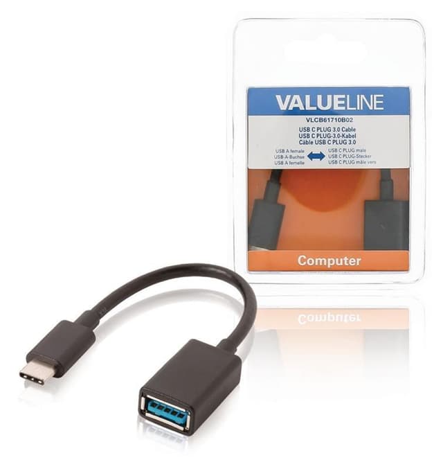 USB 3.0-Kabel USB-C Han - USB A Hun 0.15 m Sort - Elkjøp | Elkjøp