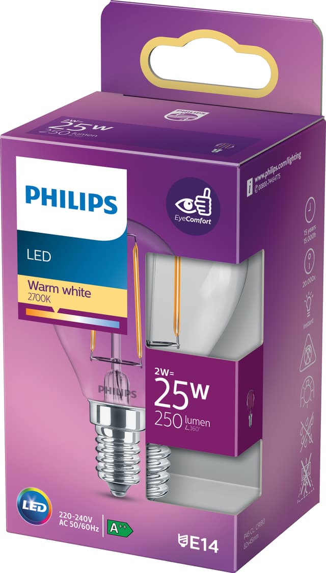 Philips LED-lampa 2W E14 - Elgiganten