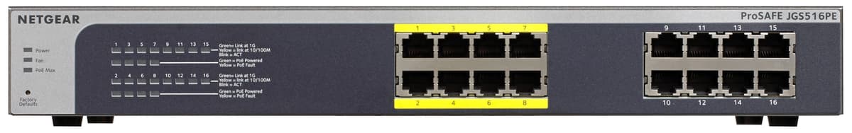 Netgear ProSafe JGS516PE smart 16-ports styrt switch - Elkjøp | Elkjøp