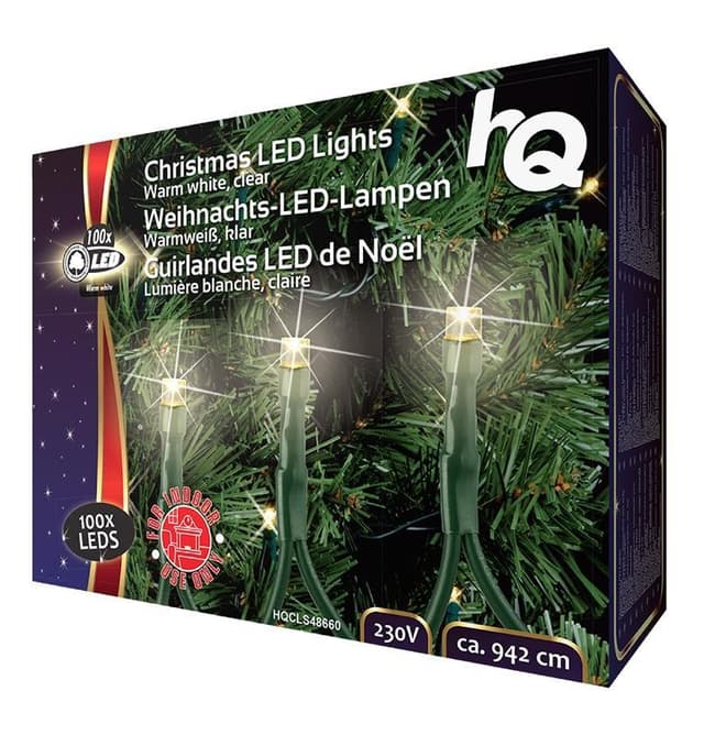 Julelys 100 LED 2.1 W 9.42 m Varm Hvit Innendørs - Elkjøp
