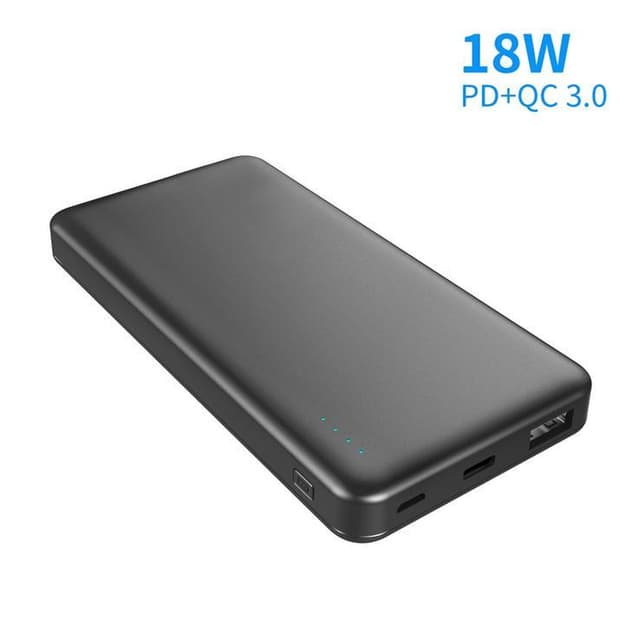 Powerbank USB-C og mikro-USB - svart - Elkjøp