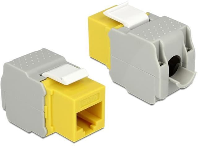 DeLOCK UTP Cat6 Keystone modul, RJ45 ho - LSA Cat6, Tool-free gul/grå ...