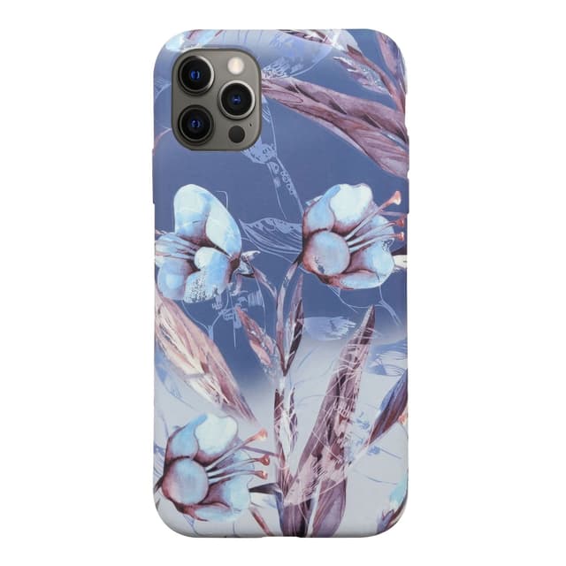 Miljövänliga iPhone 12 Pro Max tryckt mobilskal - Blue Floral - Elgiganten