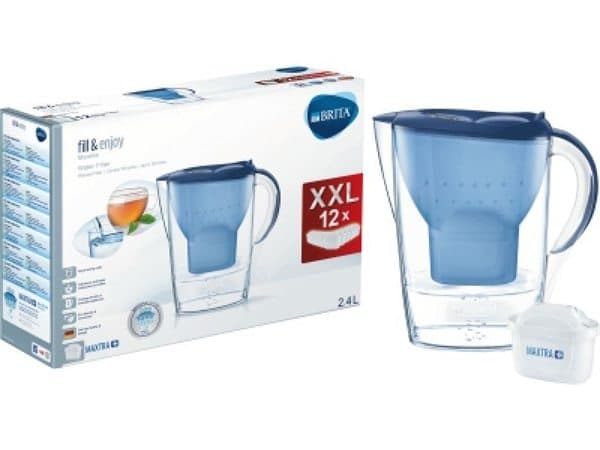 BRITA Filtermugge 2,4L + 12x filter - Blå - Elkjøp | Elkjøp