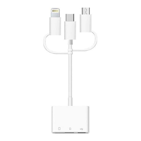 OTG Adapter USB-C / iPhone till USB 2.0 + SD / MicroSD - Elgiganten