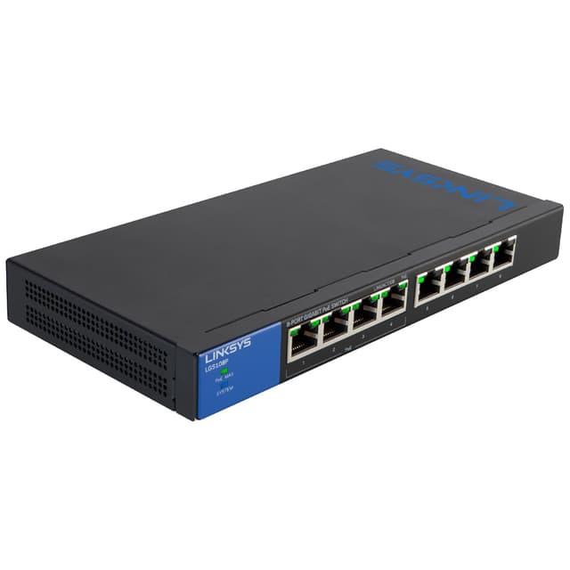 Linksys LGS108P 8-ports Gigabit PoE Plus switch | Elgiganten