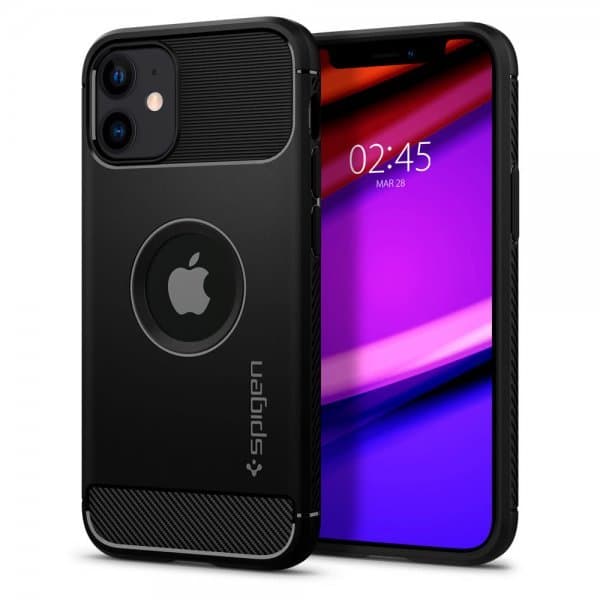 Spigen iPhone 12 Mini Skal Rugged Armor Matte Black - Elgiganten