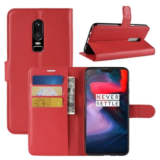 Mobilplånbok 3-kort OnePlus 6 (A6000) - Röd - Elgiganten