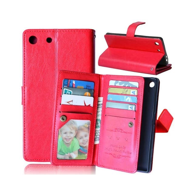 Dobbeltflip Flexi 9-kort Sony Xperia M5 (E5663) - RØD - Elkjøp | Elkjøp