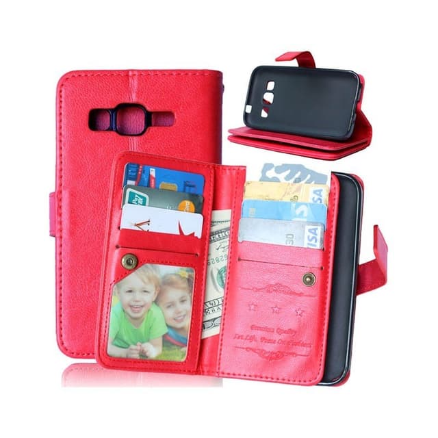 Dobbeltflip Flexi 9-kort Samsung Galaxy Core Prime (SM-G360F) - RØD ...