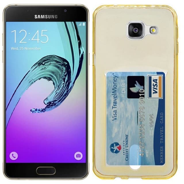 Silikon skal med kortplats Samsung Galaxy A7 2016 (SM-A710F) - Guld ...