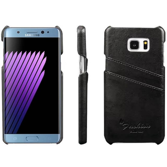 Retrodeksel med kort Samsung Galaxy Note 7 (SM-N930F) - Mørkegrå ...