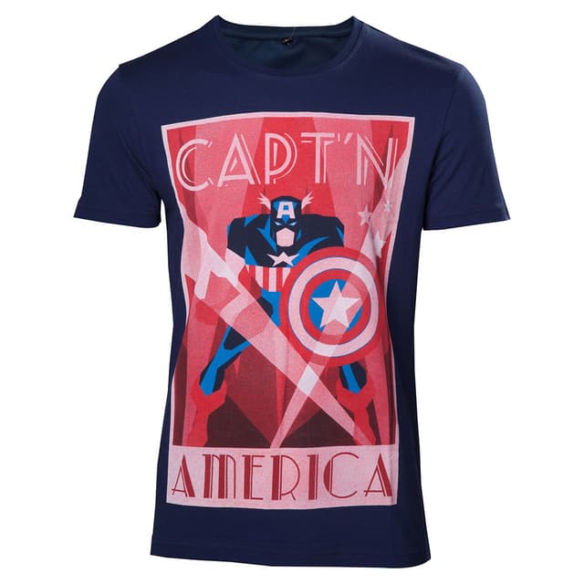 T-shirt Marvel - Capt'n America blå (XL) - Elgiganten