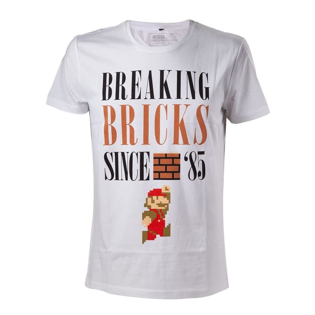 T-shirt Nintendo - Breaking Bricks - hvid (L) | Elgiganten | Elgiganten