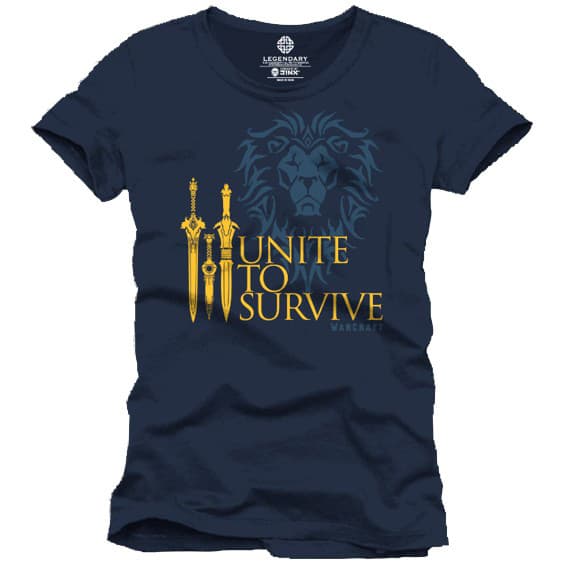 T-shirt Warcraft - Unite To Survive blå (L) | Elgiganten