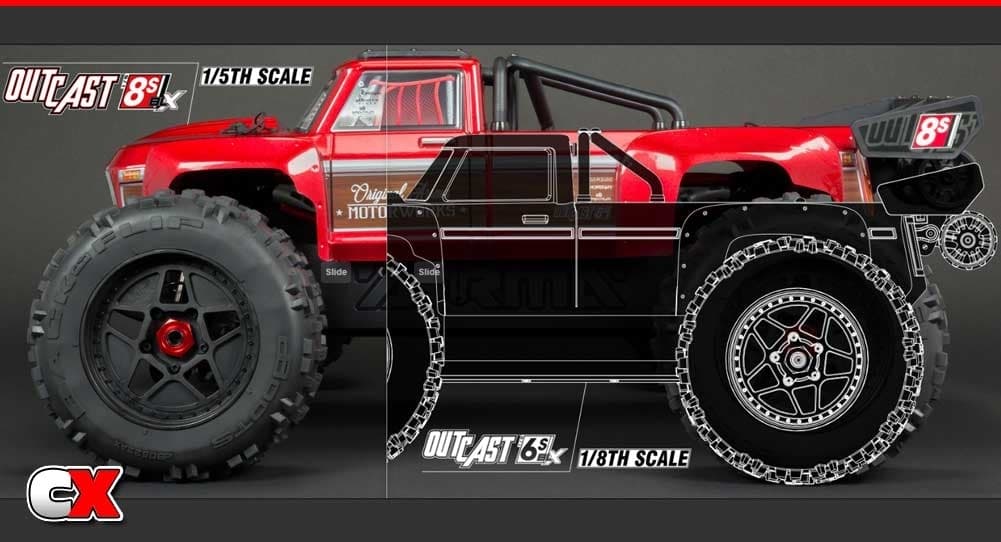 ARRMA Outcast 1/5 4X4 8S Stunt Truck RTR Red - Elkjøp