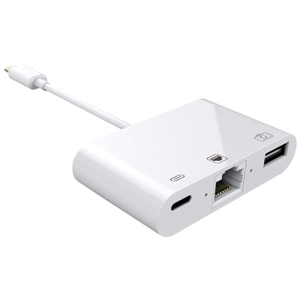 iPhone/iPad hub fra lightning til Ethernet + USB + Lightning - Elkjøp ...