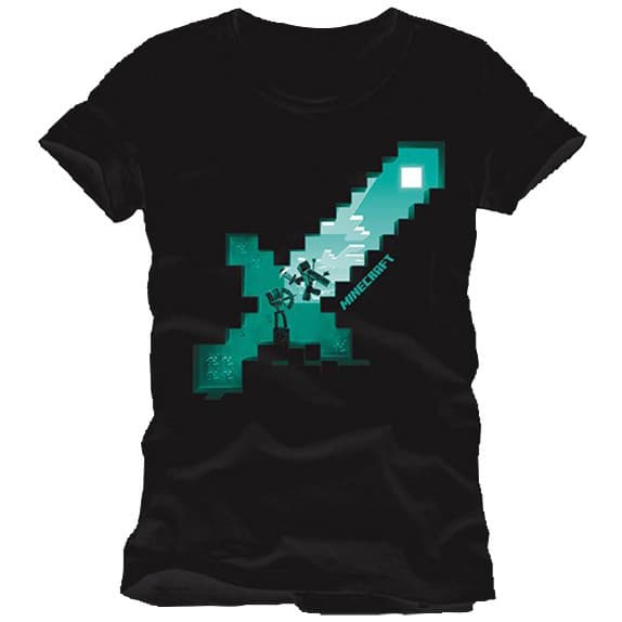 Minecraft t-paita - Diamond Sword (musta) (S) - Gigantti verkkokauppa