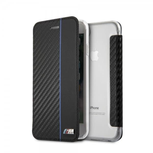 BMW iPhone 7/8/SE Etui med Kortlomme Navy Stripe Karbonfibertekstur ...