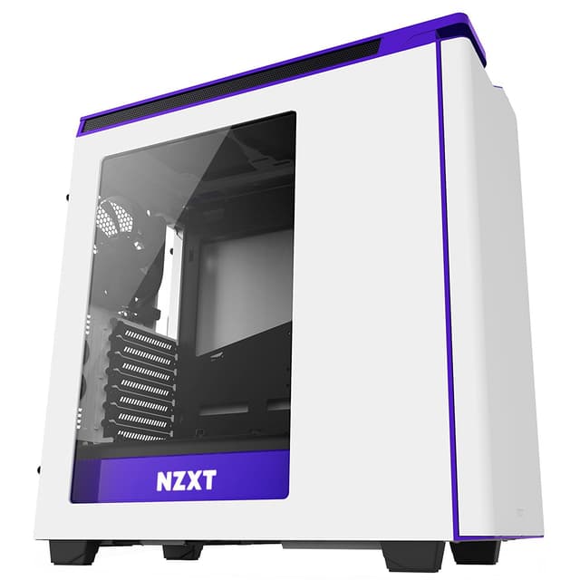 NZXT H442W Ultra PC-kabinett (hvit/lilla/vindu) - Elkjøp