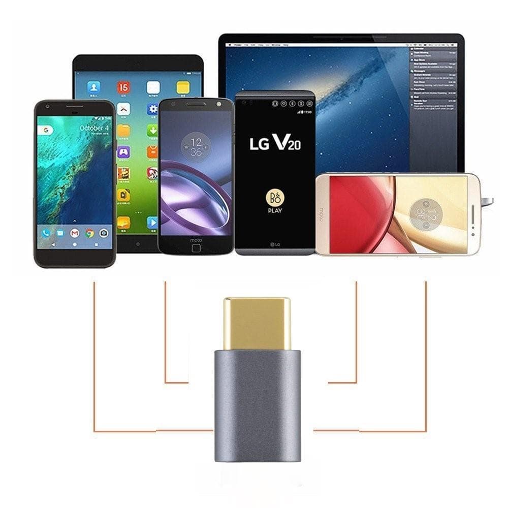 USB-C til Micro USB-adapter aluminium - grå - Elkjøp