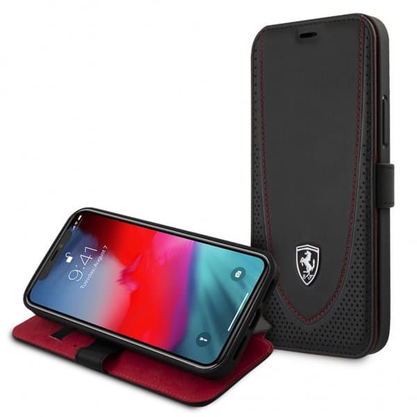 Ferrari iPhone 12/iPhone 12 Pro Etui Logo Perforert Svart - Elkjøp | Elkjøp