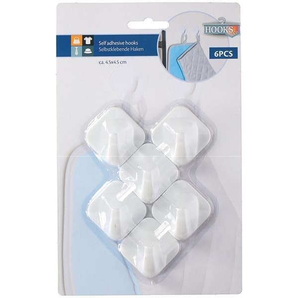 Krokar Självhäftande 6-pack - Elgiganten - Elgiganten
