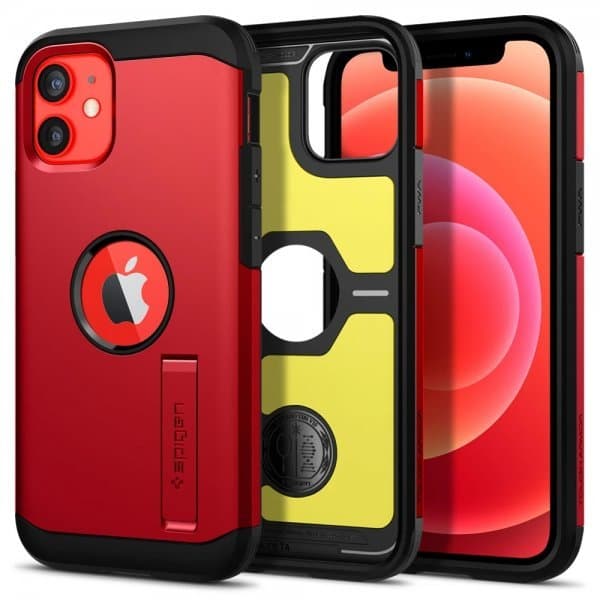 Spigen iPhone 12 Mini Deksel Tough Armor Rød - Elkjøp