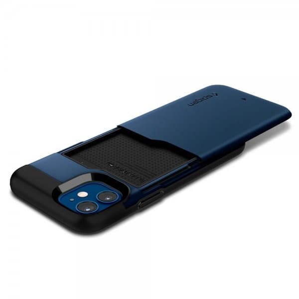 Spigen iPhone 12 Mini Deksel Slim Armor CS Navy Blue - Elkjøp | Elkjøp