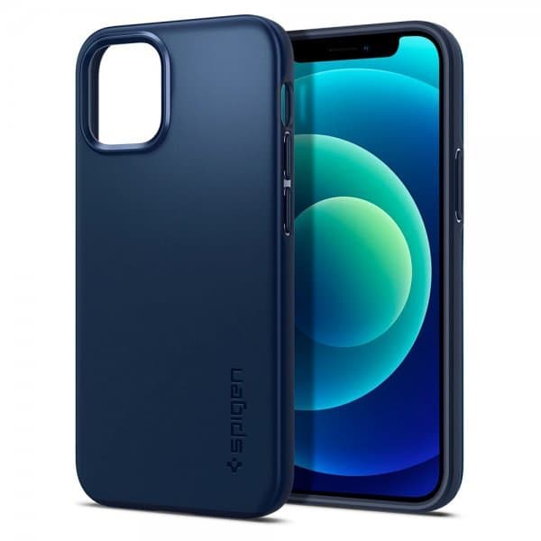 Spigen iPhone 12 Mini Deksel Thin Fit Navy Blue - Elkjøp | Elkjøp