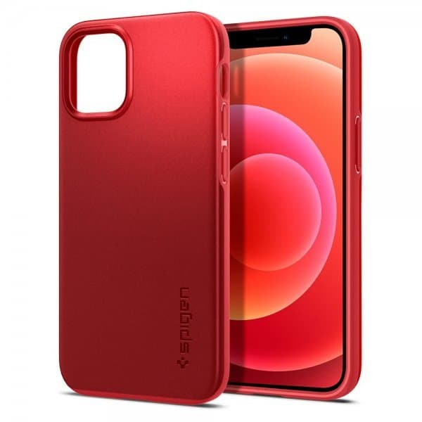 Spigen iPhone 12 Mini Deksel Thin Fit Rød - Elkjøp