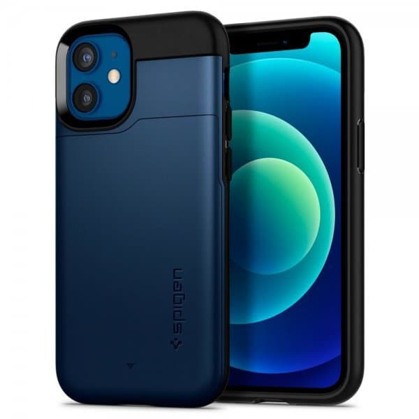 Spigen iPhone 12 Mini Deksel Slim Armor CS Navy Blue - Elkjøp | Elkjøp