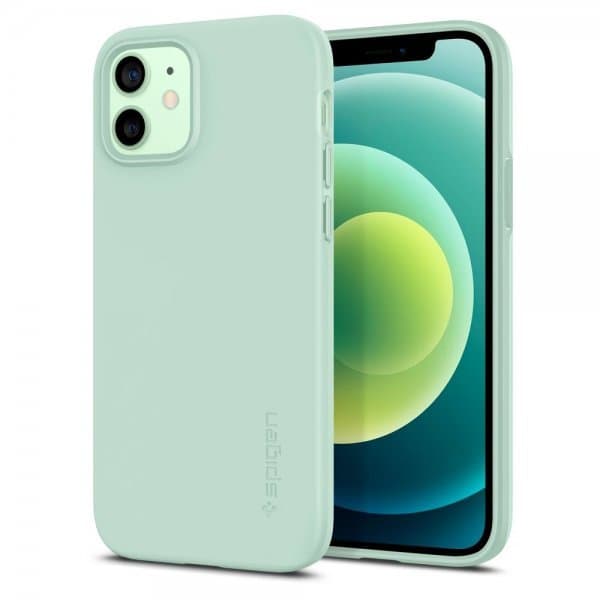 Spigen iPhone 12 Deksel Thin Fit Mint - Elkjøp