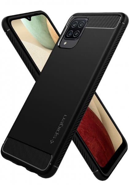 Spigen Samsung Galaxy A12 Deksel Rugged Armor Matte Black - Elkjøp | Elkjøp