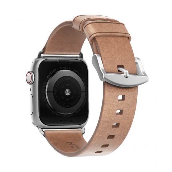 NOMAD Apple Watch 40/38mm Armbånd Modern Strap Slim Sølv/Natural ...