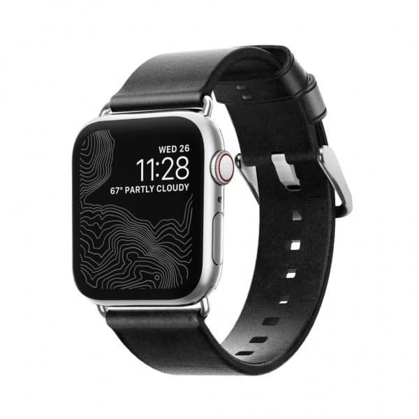 NOMAD Apple Watch 40/38mm Armbånd Modern Strap Slim Sølv/Svart - Elkjøp