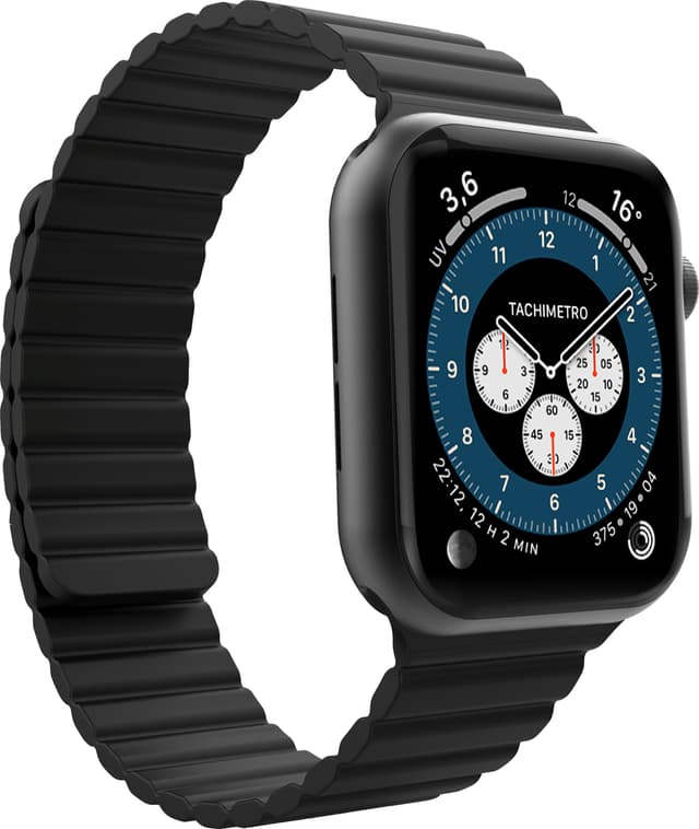 Puro Icon Linj sportband i silikon för Apple Watch 42-45mm (svart ...