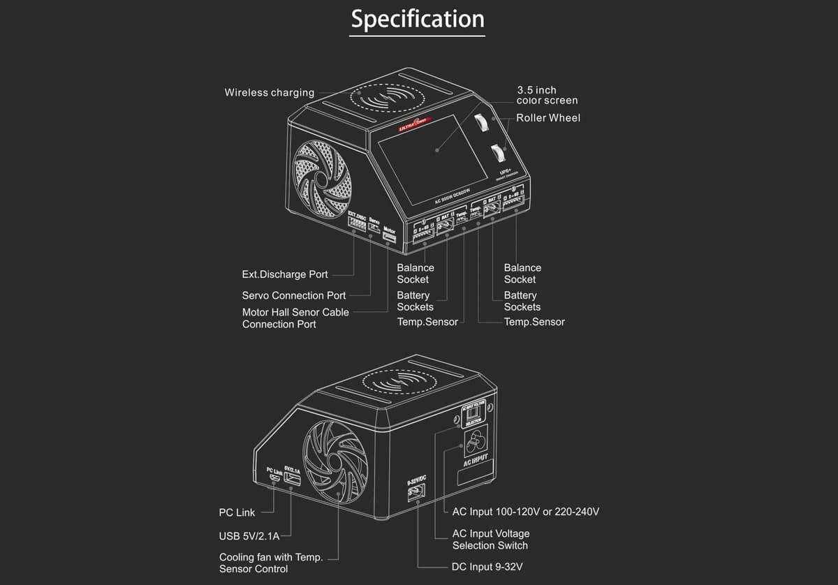 Ultra Power UP6+ AC/DC 600W 16A - Elkjøp