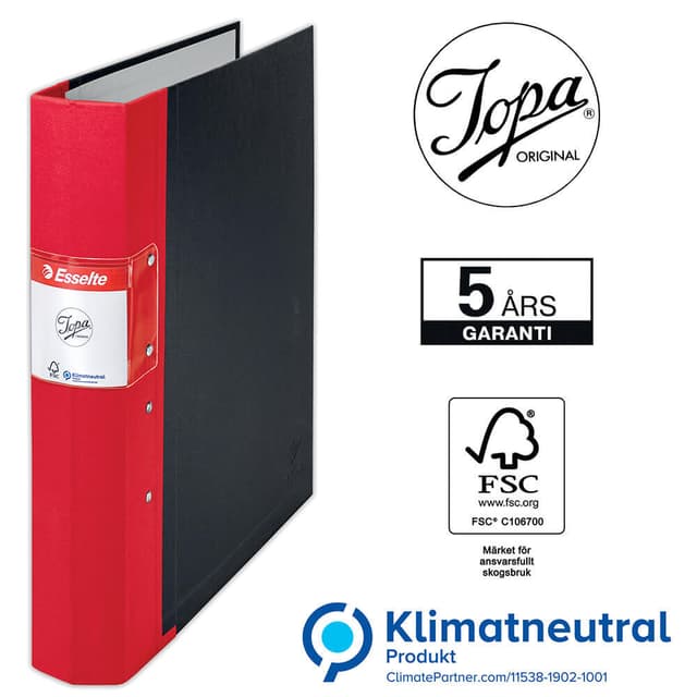 E:Ilmastoneutraali Jopa-kansio A4 60mm punainen - Gigantti