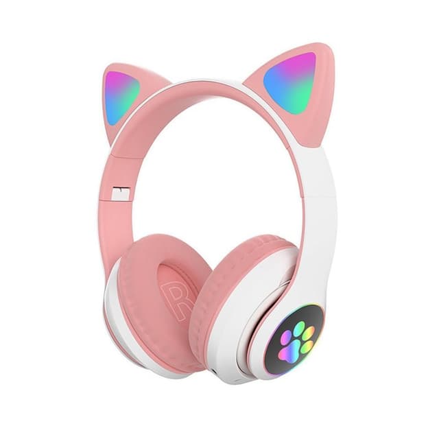 STN-28 Bluetooth Over Ear Music Headset Glowing Cat Ear - Rosa ...